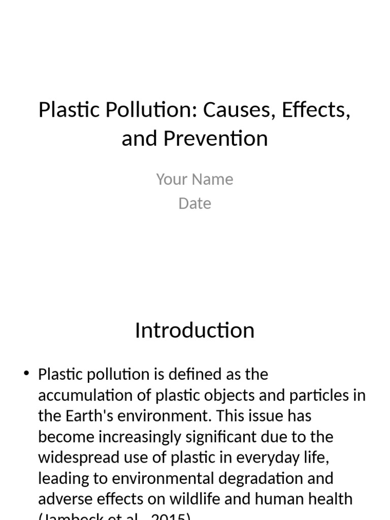 Plastic Pollution Presentation | PDF | Plastic | Pollution