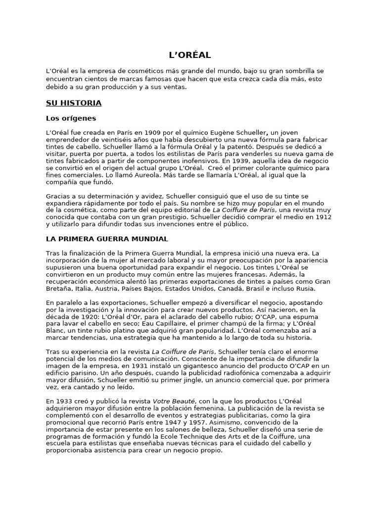 L’ORÉAL | PDF
