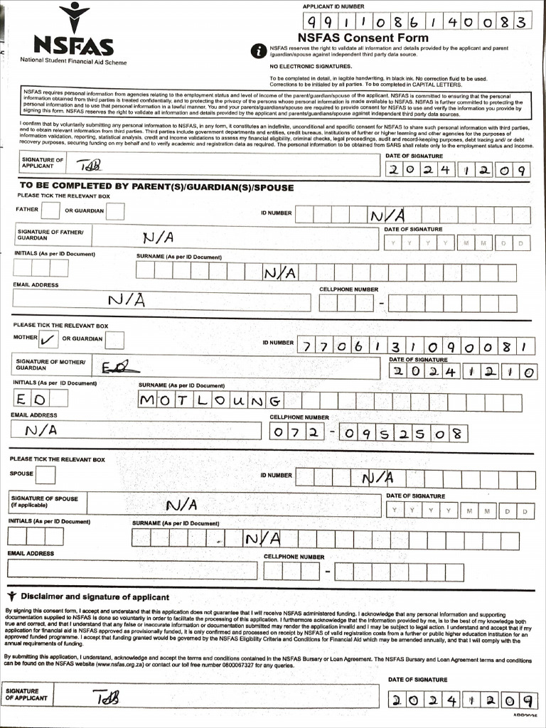 Nsfas Consent Form | PDF
