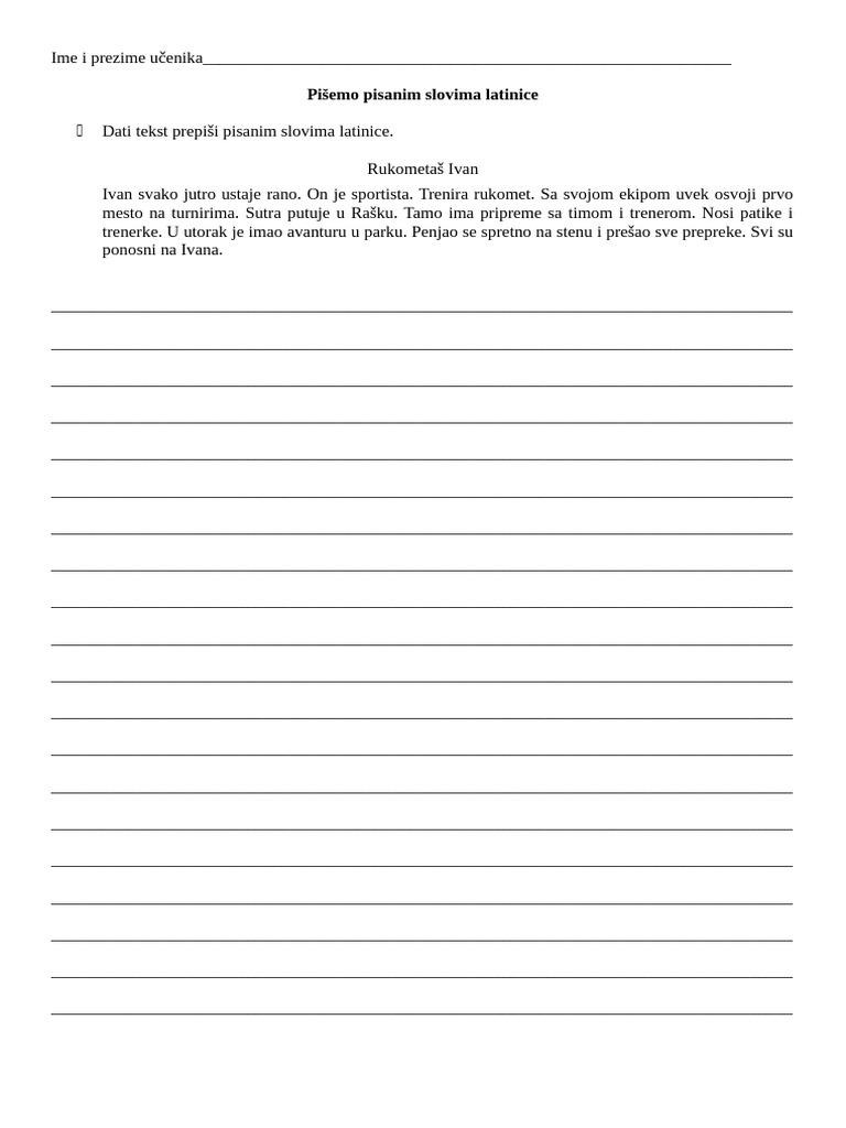 Diktat Pisana Slova Latinice | PDF