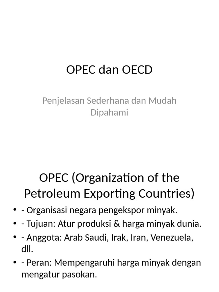 Opec Dan Oecd | PDF