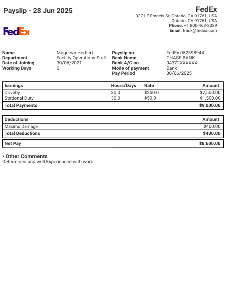 FedEx 052398944-2 Other Day 5 | PDF