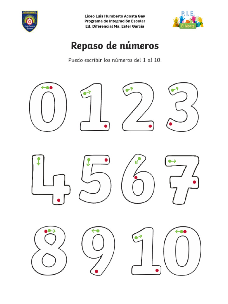 Actividades Cuadernillo Números 0 Al 20 | PDF