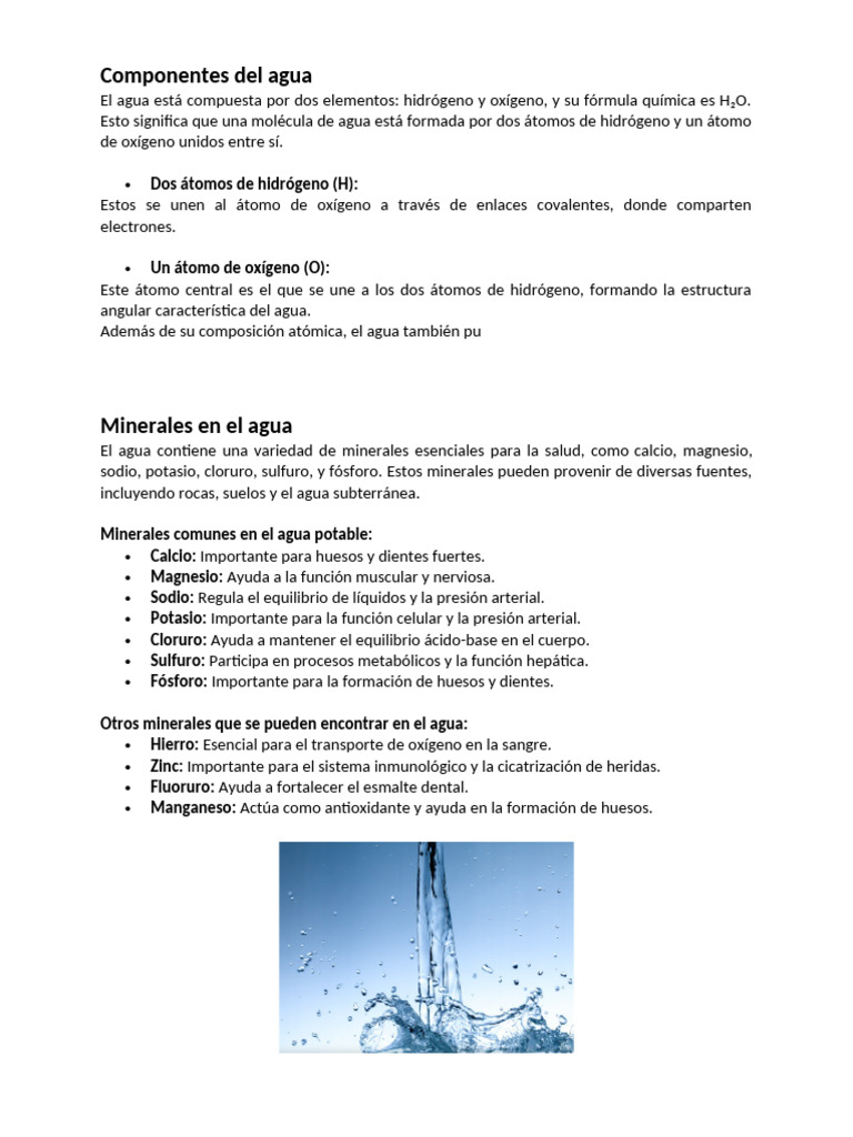 Componentes Del Agua | PDF