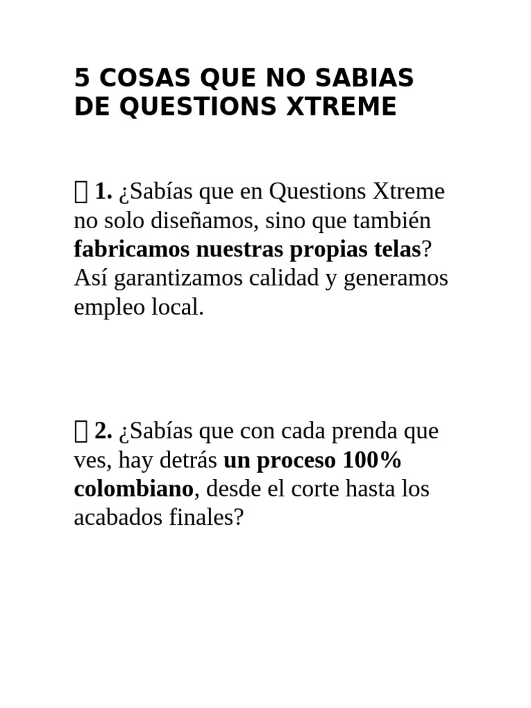 5 Cosas Que No Sabias de Questions Xtreme | PDF