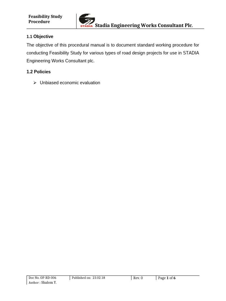 Road Design Feasibility Study Procedure | PDF | Net Present Value ...