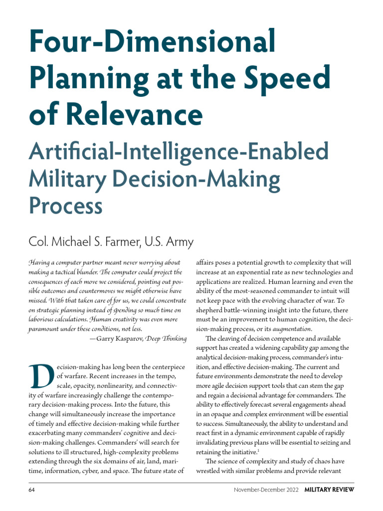 FARMER, Michael S - 2022 - Four-Dimensional Planning at The Speed of ...