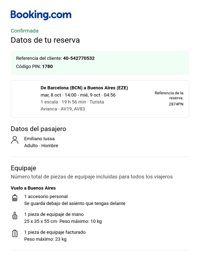 Reserva Booking | PDF