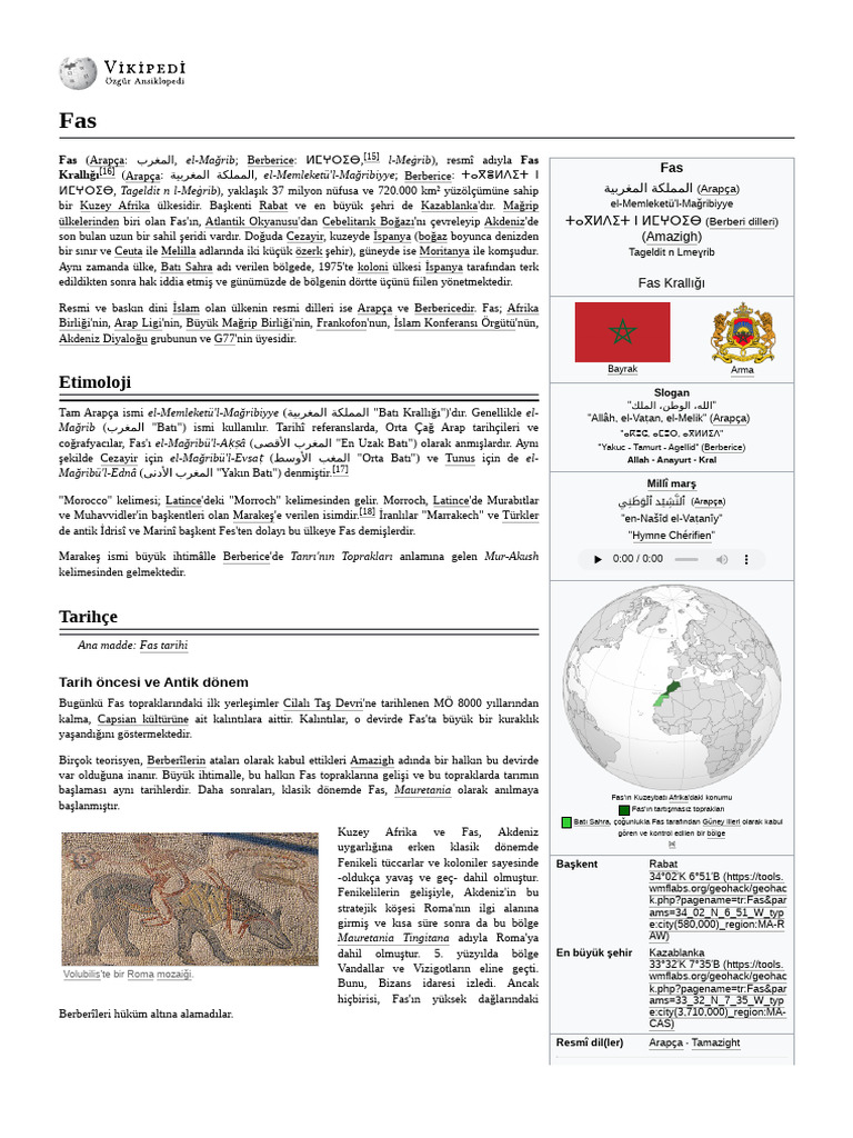 Etimoloji: Fas Fas Krallığı | PDF