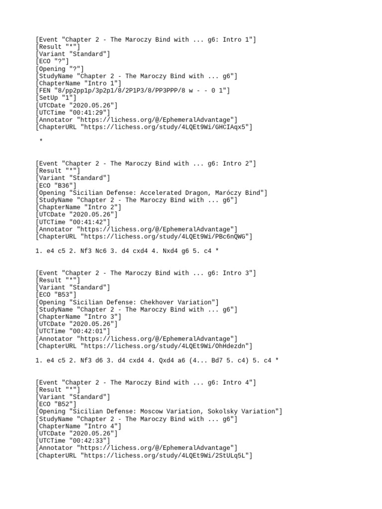 How to Play the Sicilian Defence by D. Levy (1987) PGN - Chapter 2 - The Maroczy Bind With ...