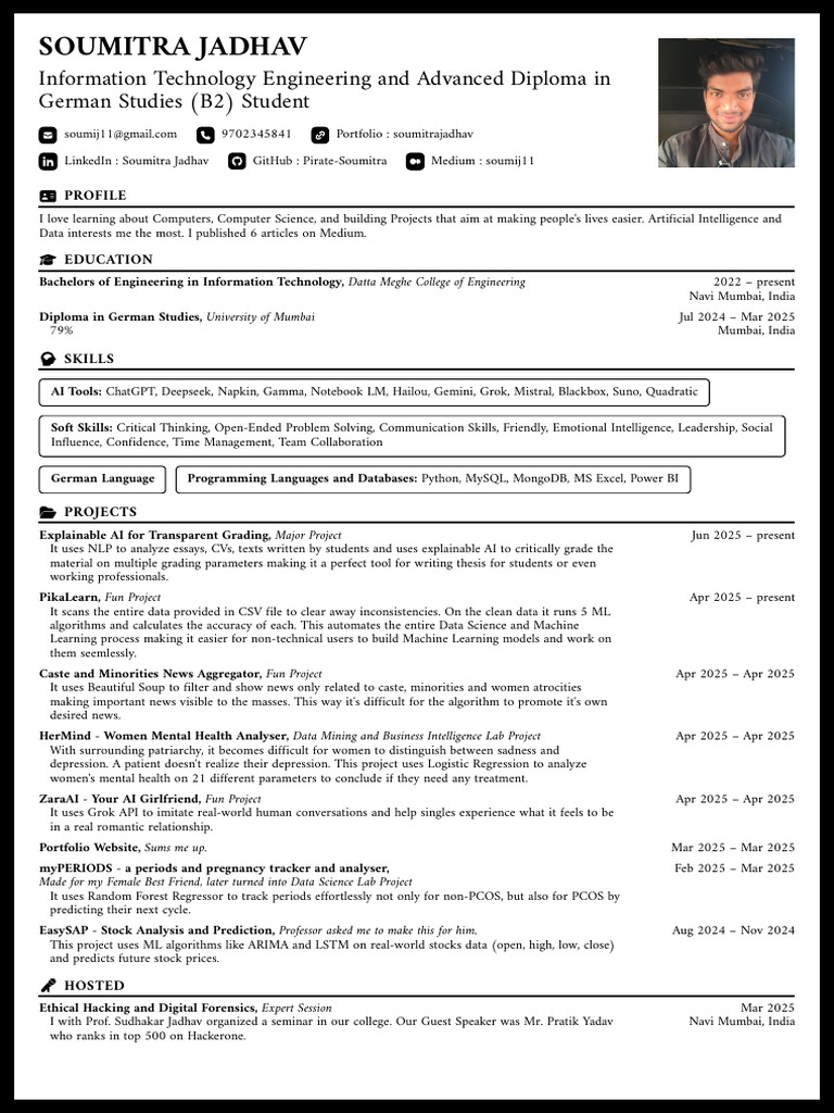 Soumitra Jadhav Flowcv Resume 20250712 | PDF | Artificial Intelligence ...