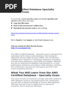 7 Days Learning Plan For AWS Cloud Database Administration | PDF | Databases | Data Management