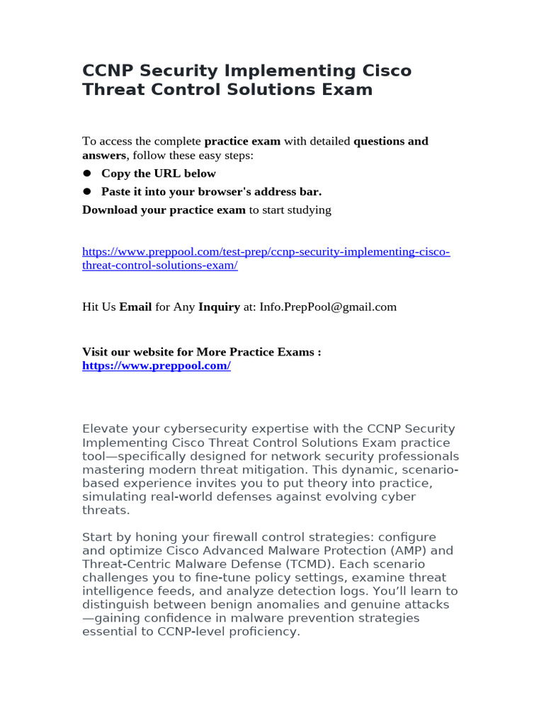 CCNP Security Implementing Cisco Threat Control So | PDF | Firewall (Computing) | Transport ...