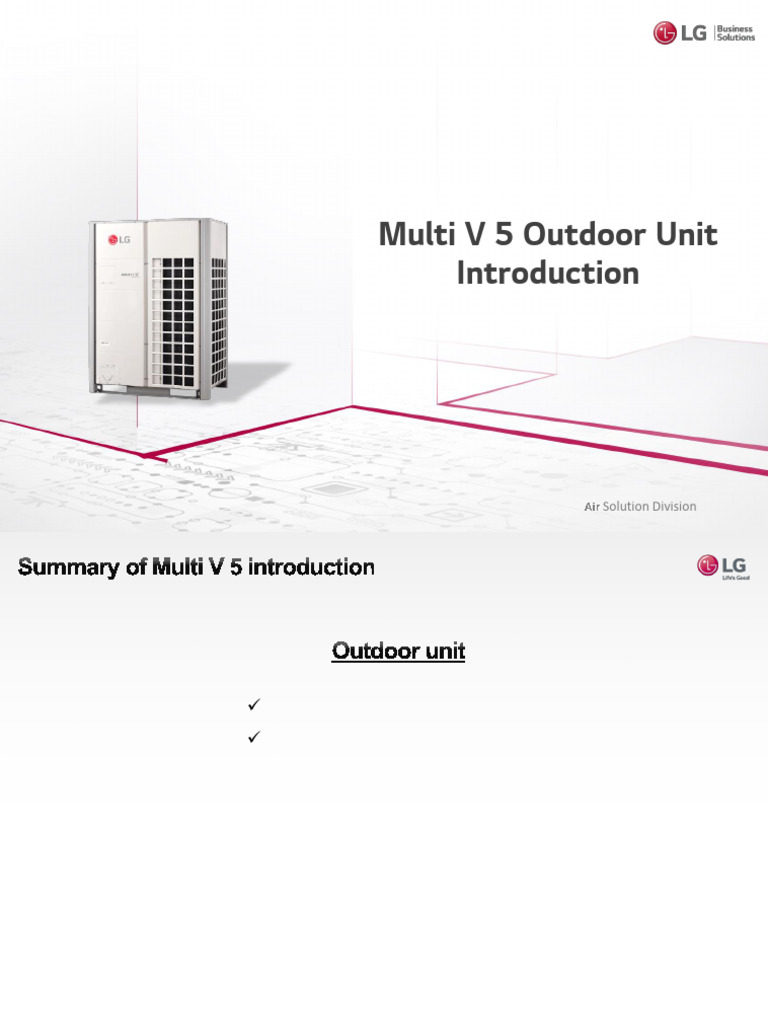 Multi V 5 Outdoor Unit Features Guide | PDF | Home Appliance | Building ...