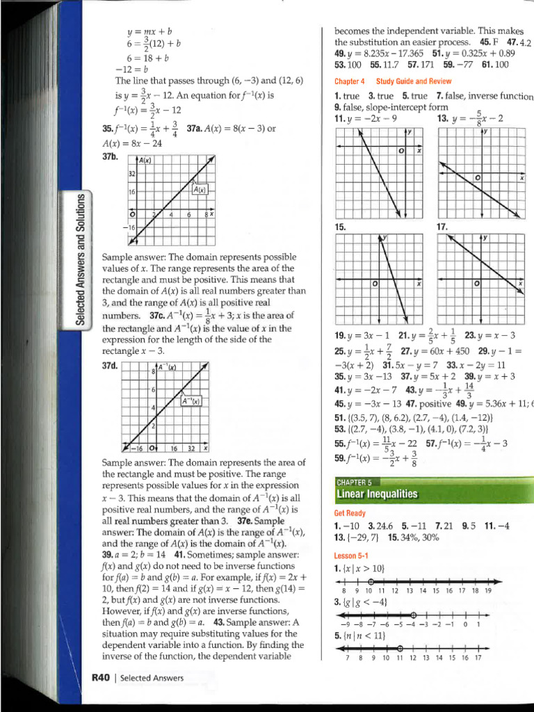 A1 Chapter 5 Answer Key | PDF
