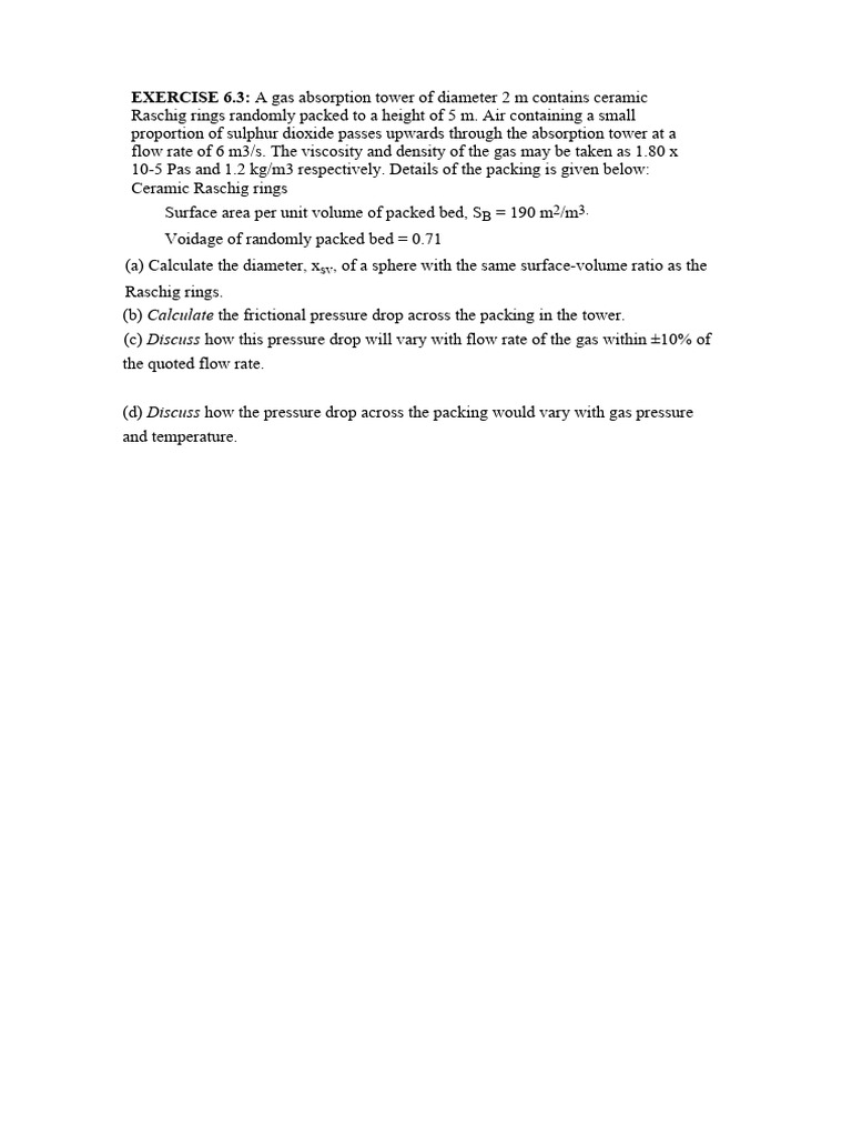 Flow Through Packed Beds Example | PDF | Gases | Fluid Dynamics