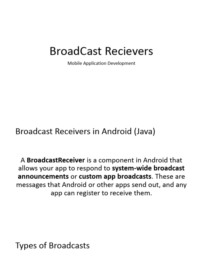 Understanding Android Broadcast Receivers | PDF