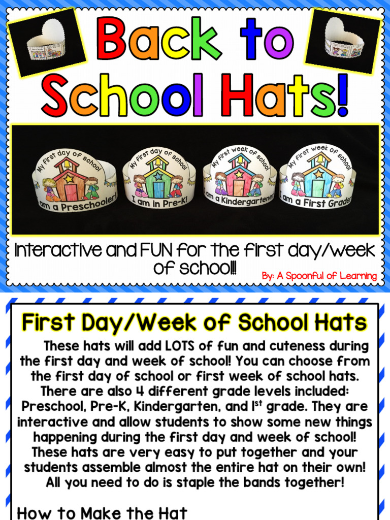 Fun Back to School Hats for Kids | PDF