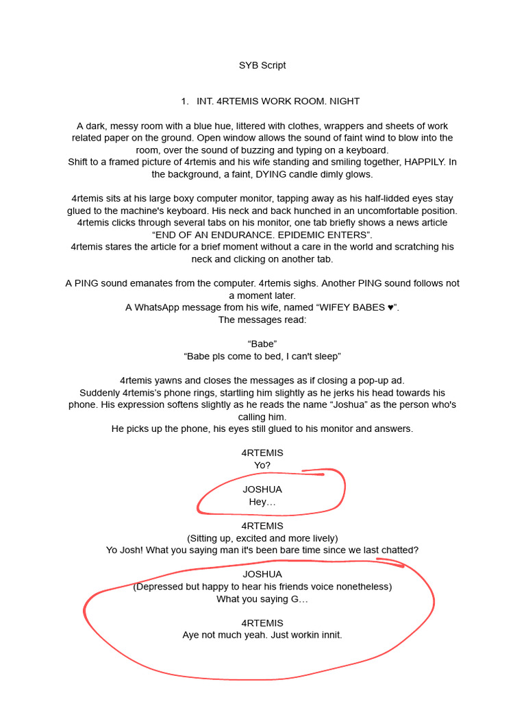 SYB Cutscene Script | PDF