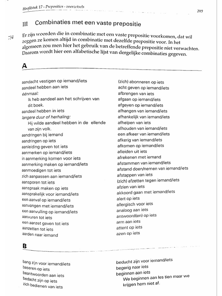 Combinaties Met Een Vaste Prepostie | PDF