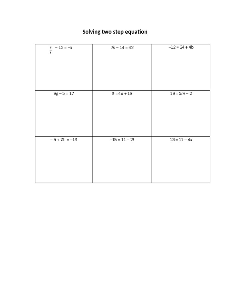 Solving Two Step Equation | PDF