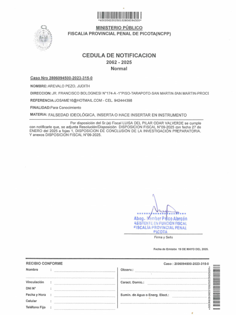 CEDULAS N°2062 Y 2063-2025 JUDITH Y DELIA | PDF