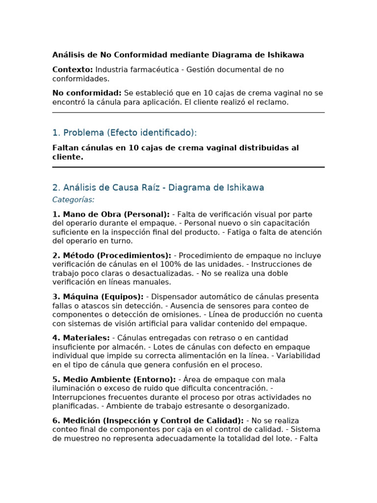 Analisis Ishikawa Cannulas | PDF