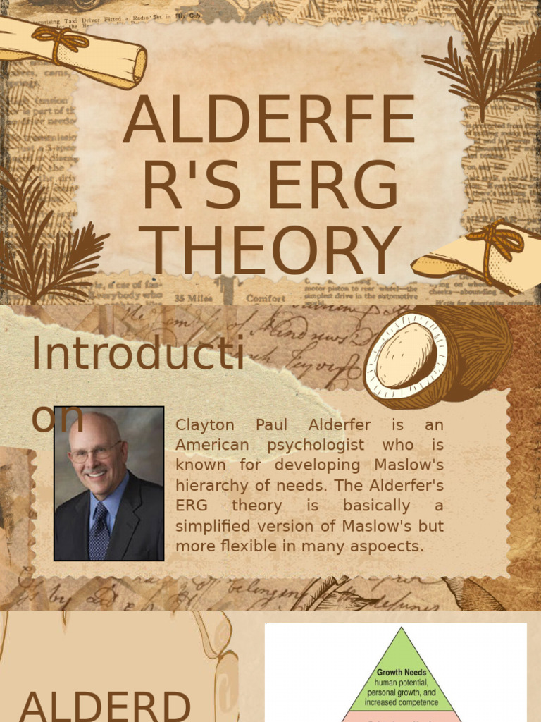 Alderler's ERG Theory | PDF | Psychological Concepts | Behavioural Sciences
