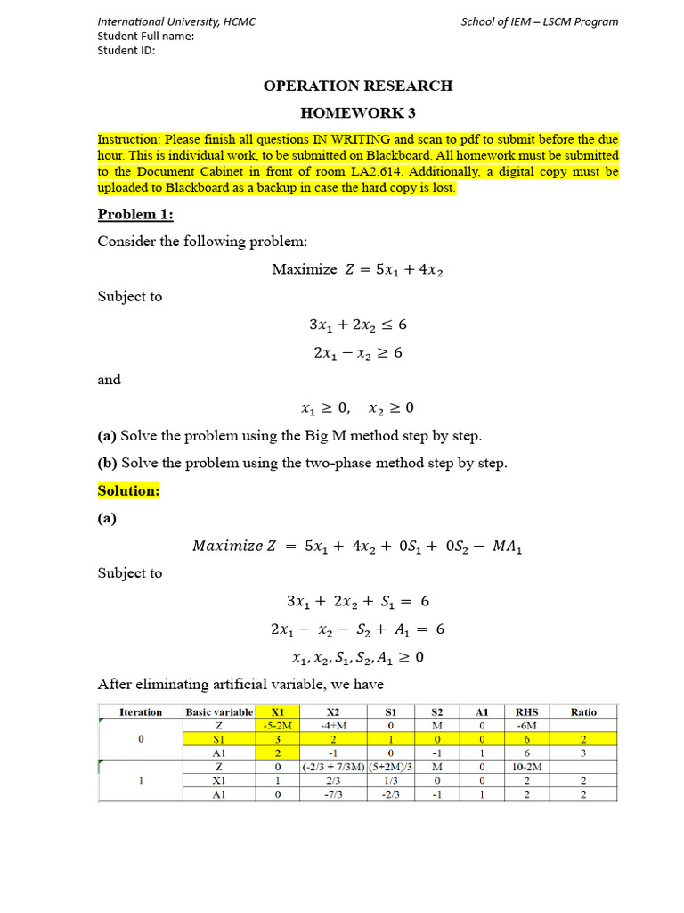 Operation Research Homework Solutions | PDF | Computer Programming ...