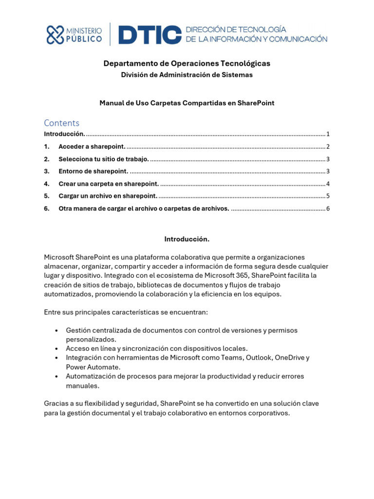 Manual Basico de Uso Sharepoint | PDF | Archivo de computadora | Microsoft