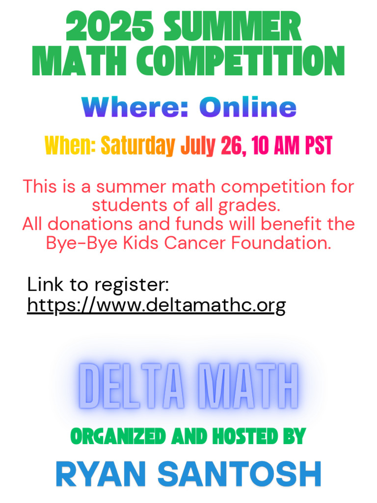 Delta Math 2025 Summer Math Competition | PDF