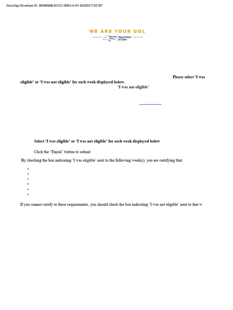 Action Required - NYS DOL Certification For B | PDF