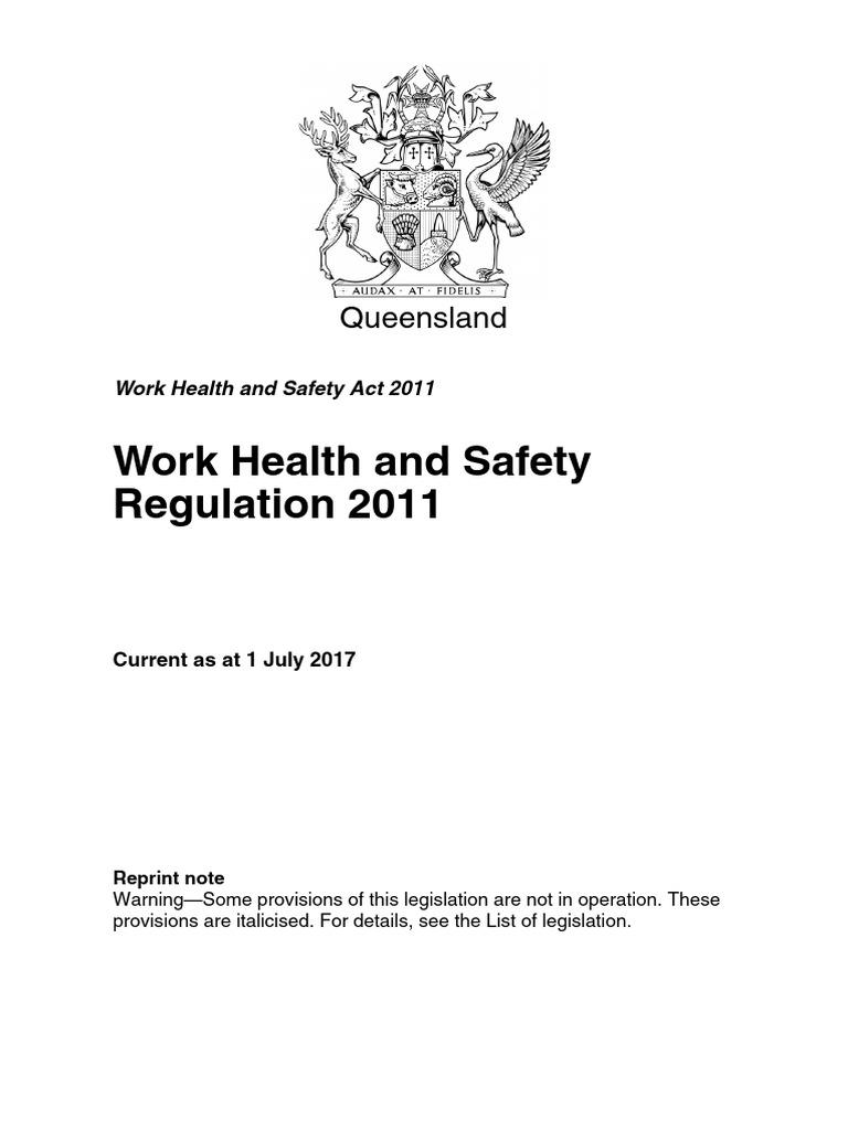 Queensland Work Health Safety Regulation | PDF | Safety | Occupational ...