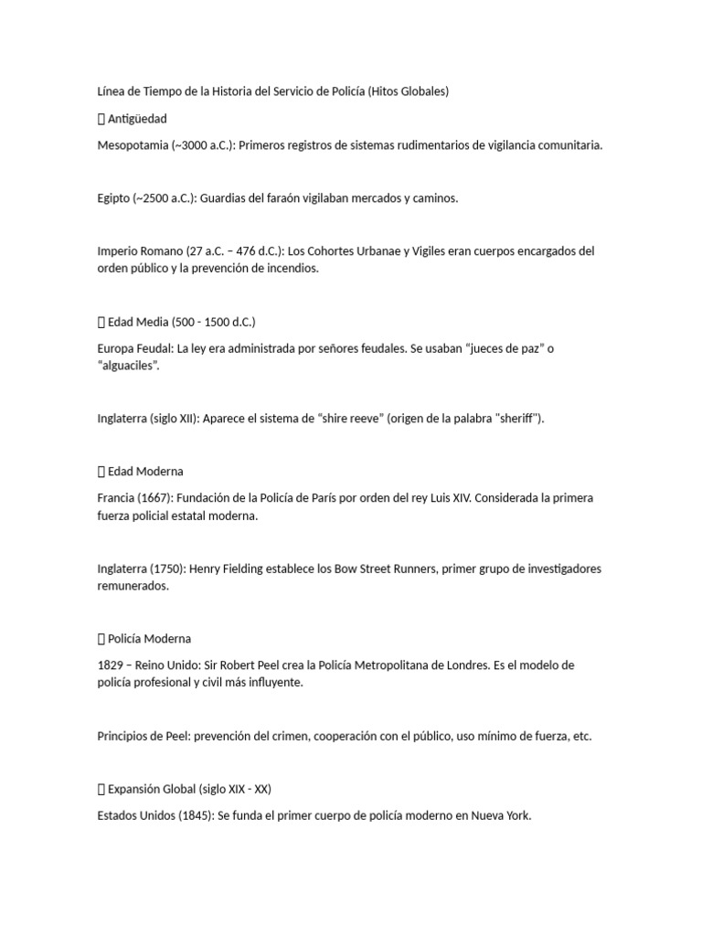 Historia del Servicio de Policía Global | PDF