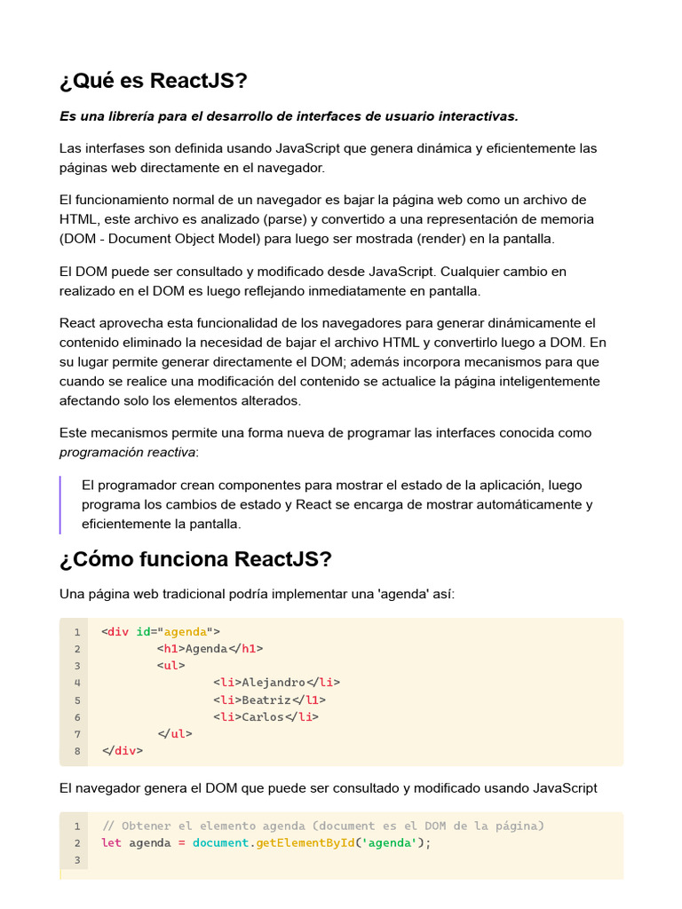 Notas de Clase Sobre ReactJS | PDF | Modelo de objeto de documento ...