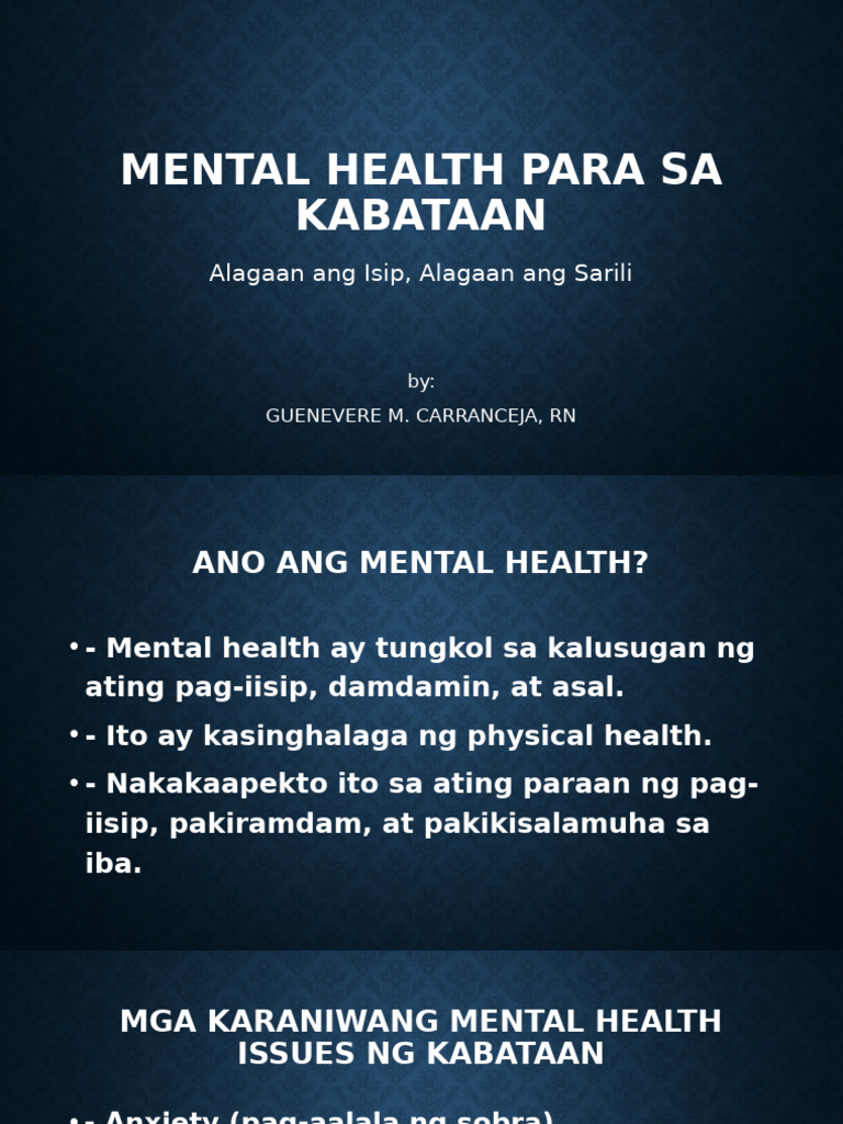 Mental Health para Sa Kabataan | PDF