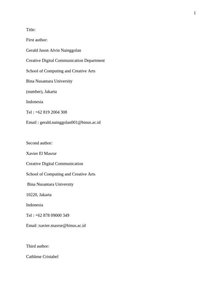 Short Bio - Gerald, Xavier, Cathlene, Adriel_Vabio | PDF ...