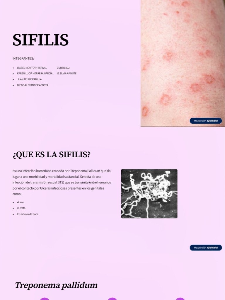 SIFILIS | PDF | Ciencias de la Salud | Microbiología