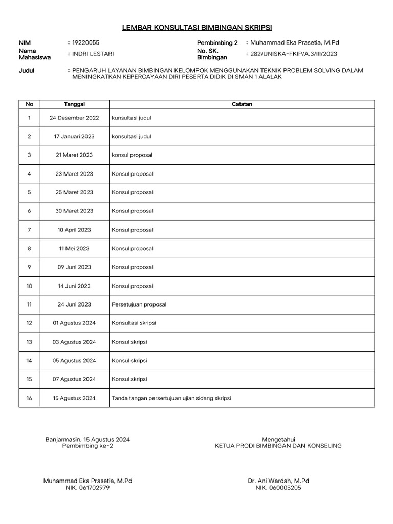 Lembar Konsul Pak Eka | PDF