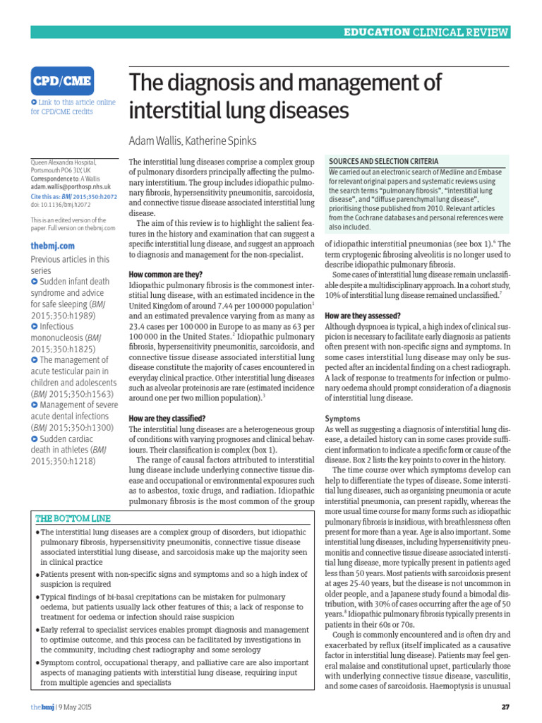 Encuentro 1. Diagnosis ILD Wells | PDF | Respiratory Diseases | Pneumonia