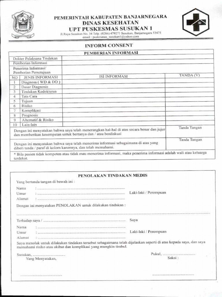 Form Penolakan Tindakan Medis 2 | PDF