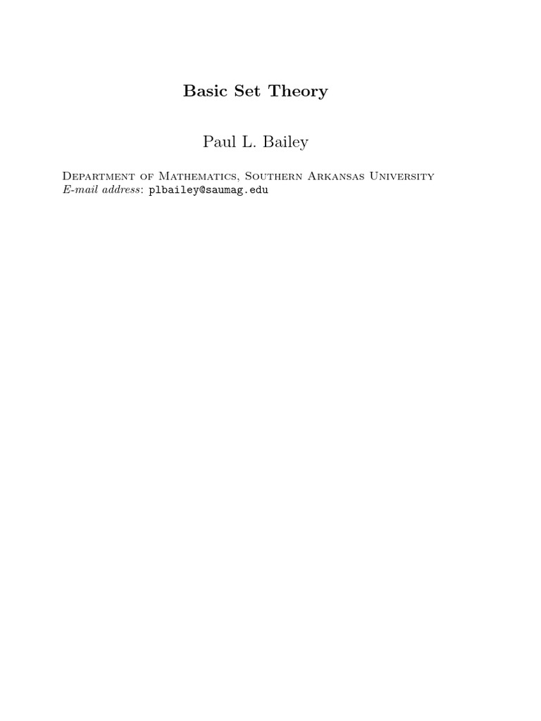 1 Basic Set Theory BAILEY | PDF | Set (Mathematics) | Function (Mathematics)