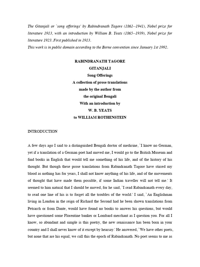 Rabindranath Tagore-Gitanjali | PDF