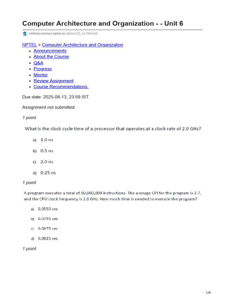 Computer Architecture and Organization | PDF