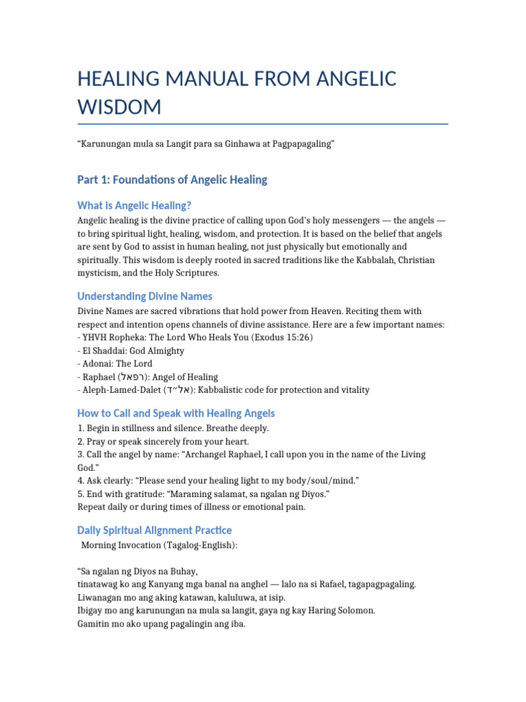 Healing Manual Angelic Foundation Part1 | PDF