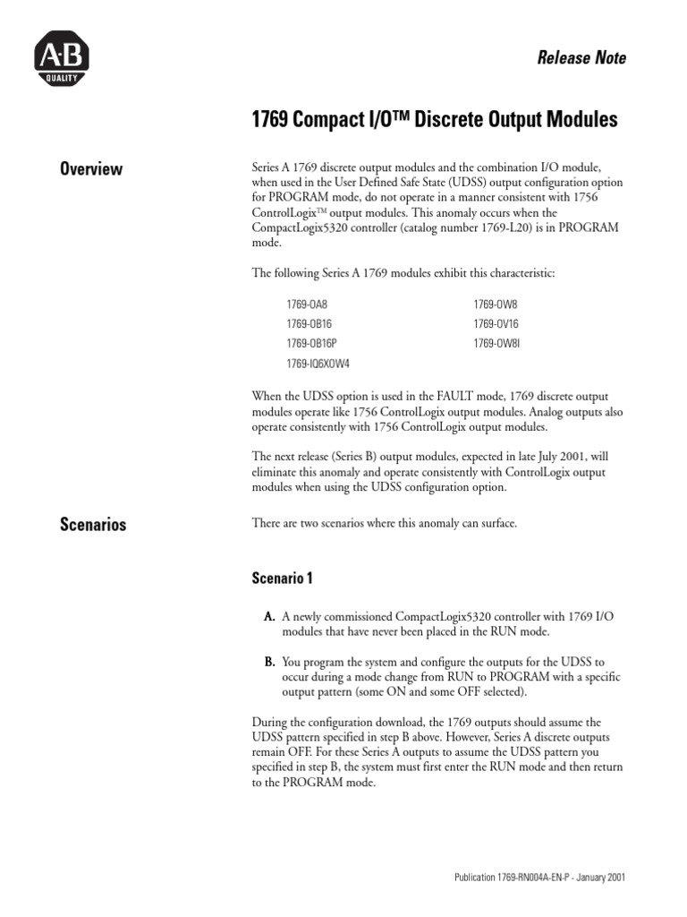 1769 Compact IO Discrete Output Modules 1769RN004AENP | PDF | Computing ...