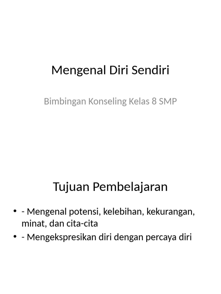 Materi BK Mengenal Diri | PDF