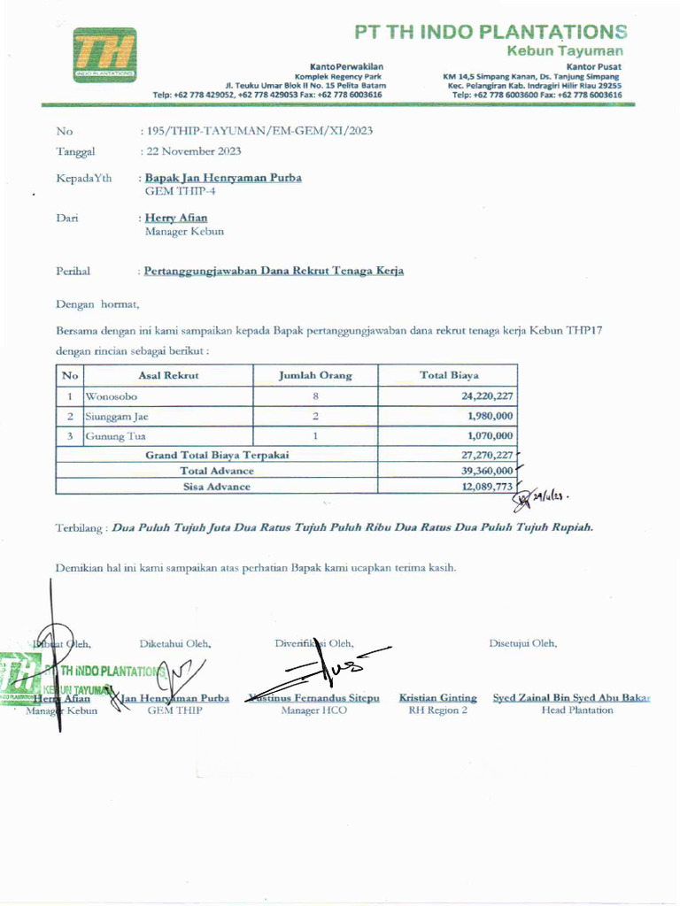 Penyelesaian Advance Rekrut THP17 (SIGN) | PDF