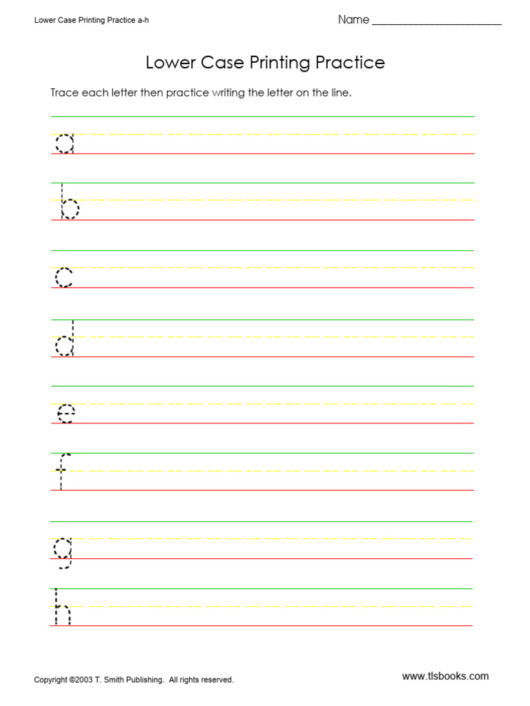 Lowercase Letter Printing Practice | PDF