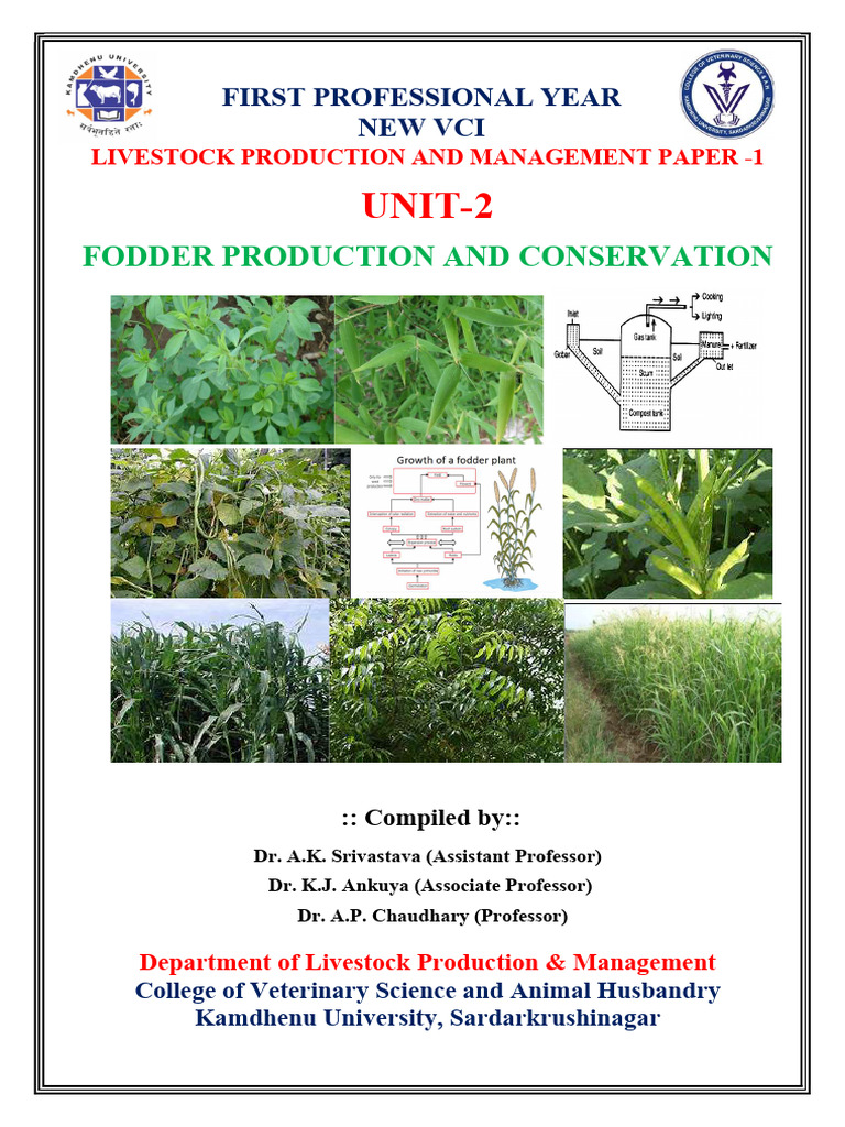 Unit 2 - Fodder Production & Conservation | PDF | Legume | Hay